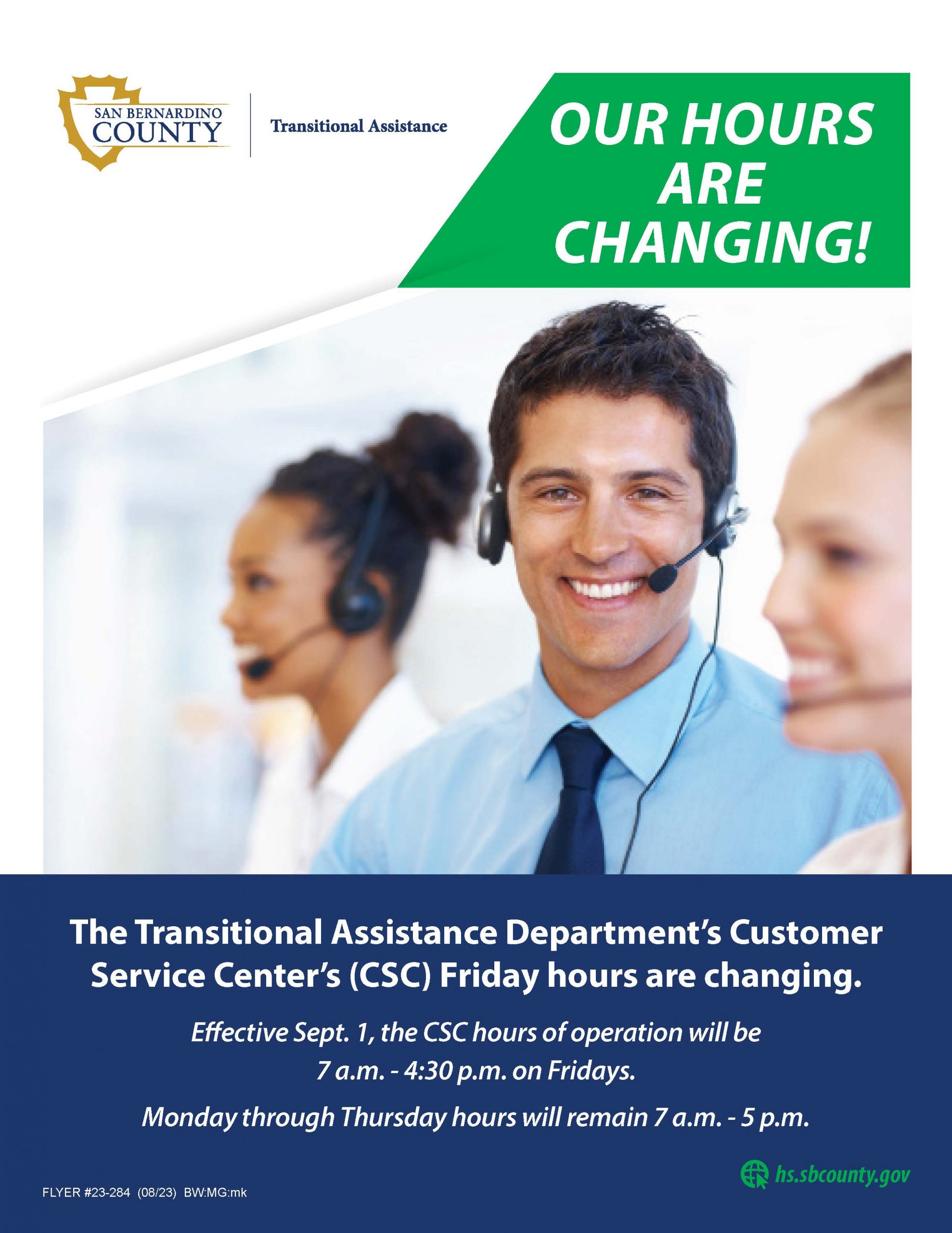 Customer Service Center Friday Hours are Changing! – Transitional ...